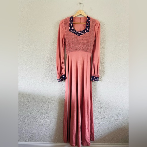 Vintage | Dresses | Vintage Jody T Of California 7s Long Sleeve Rose ...